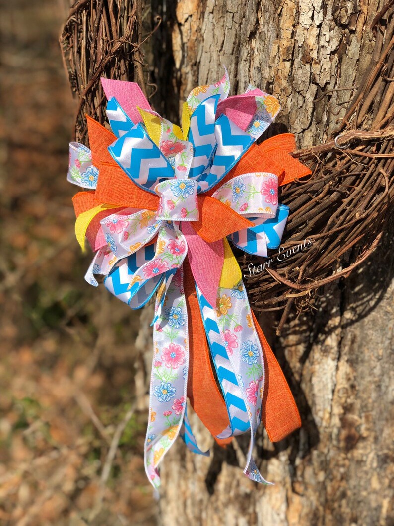 Spring Decor. Spring Wreath Bow. Spring Decorations. Bows for - Etsy
