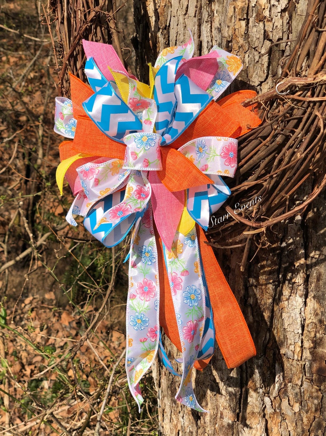 Spring Decor. Spring Wreath Bow. Spring Decorations. Bows for Wreaths ...