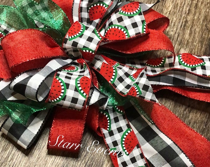 Watermelon Decor. Watermelon Wreath Bow. Watermelon Decorations. Summer ...