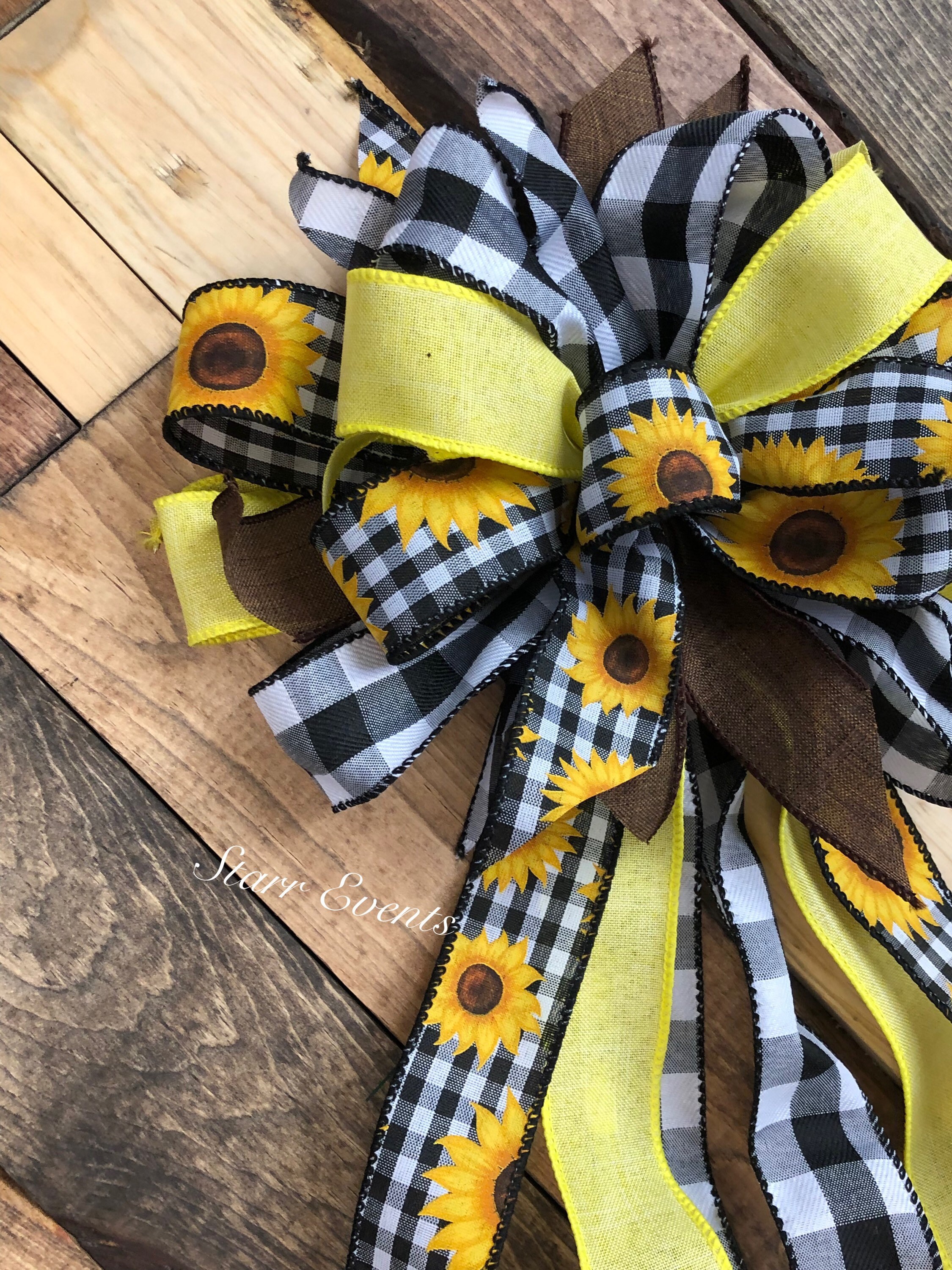 Sunflower Wreath Bow Bows for Wreaths Fall Bows With - Etsy