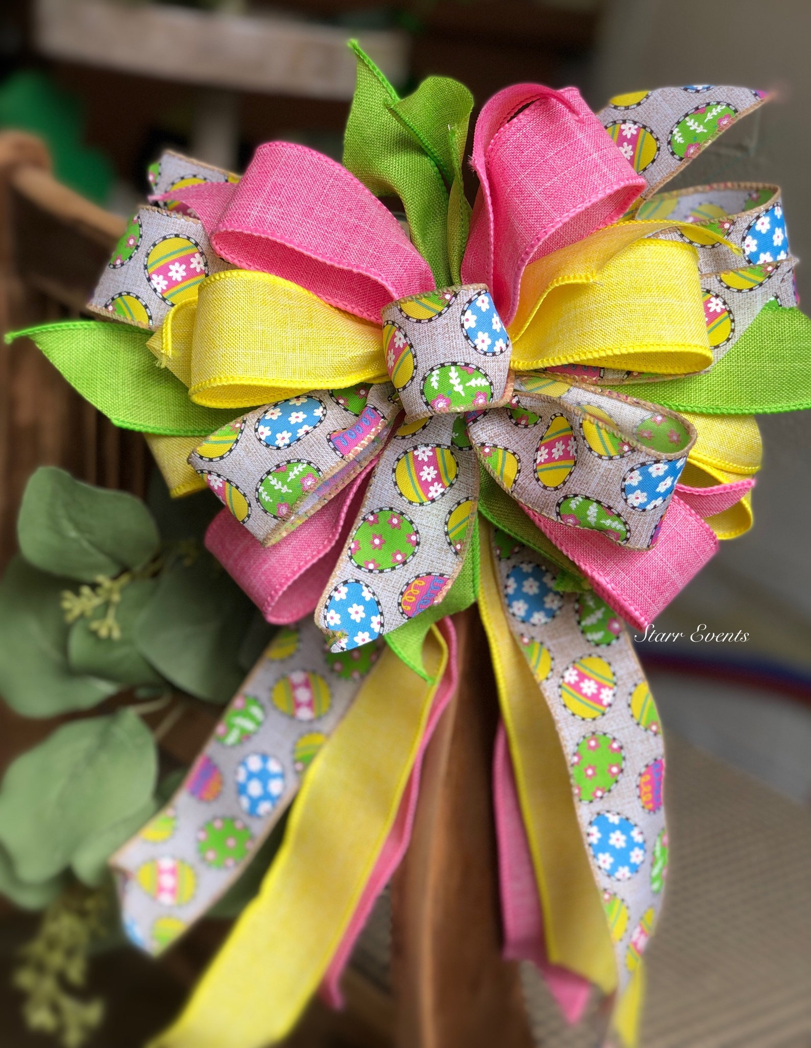 Easter Egg Easter Bow. Easter Decor. Easter Wreath Bow. Easter - Etsy