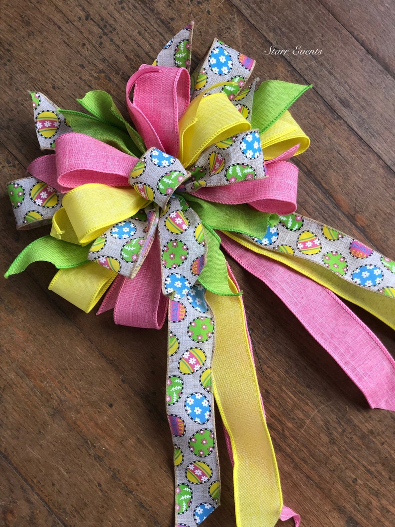 Easter Egg Easter Bow. Easter Decor. Easter Wreath Bow. Easter - Etsy