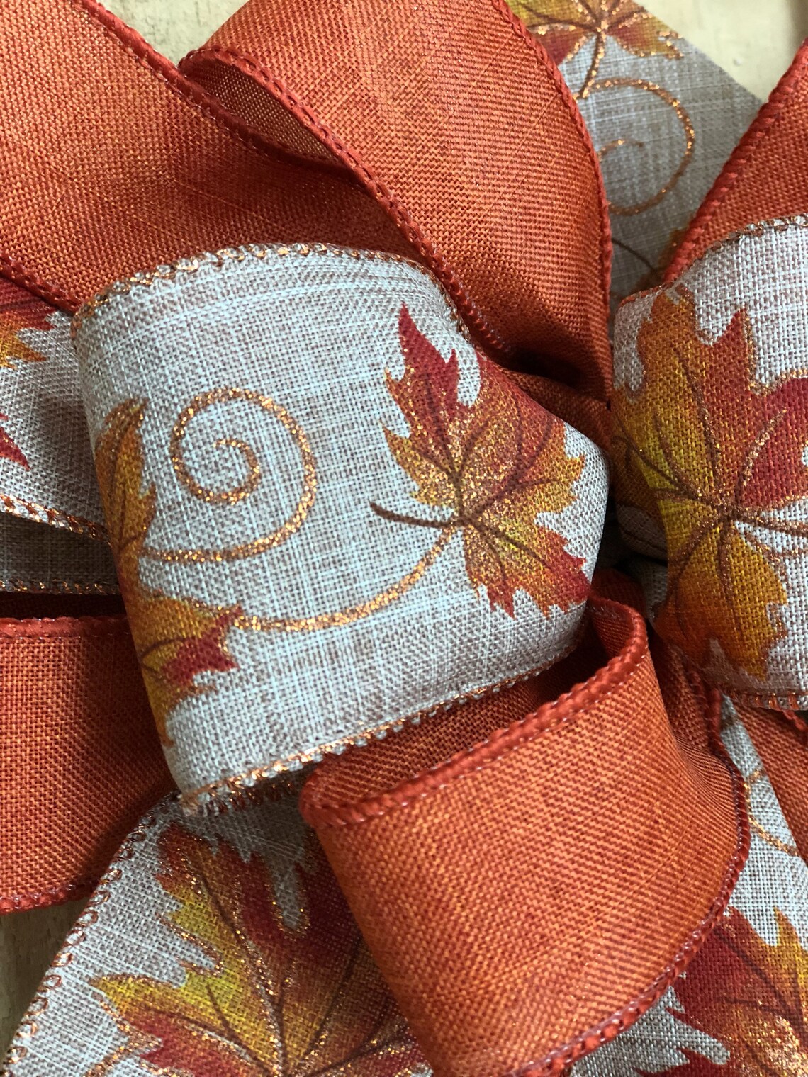 Fall Wreath Bow. Burnt Orange Ribbon. Bows for Wreaths. Rustic - Etsy