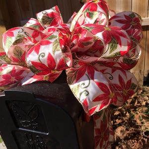 Poinsettia Christmas Bow Mailbox Bows. Christmas Decorations. Christmas ...