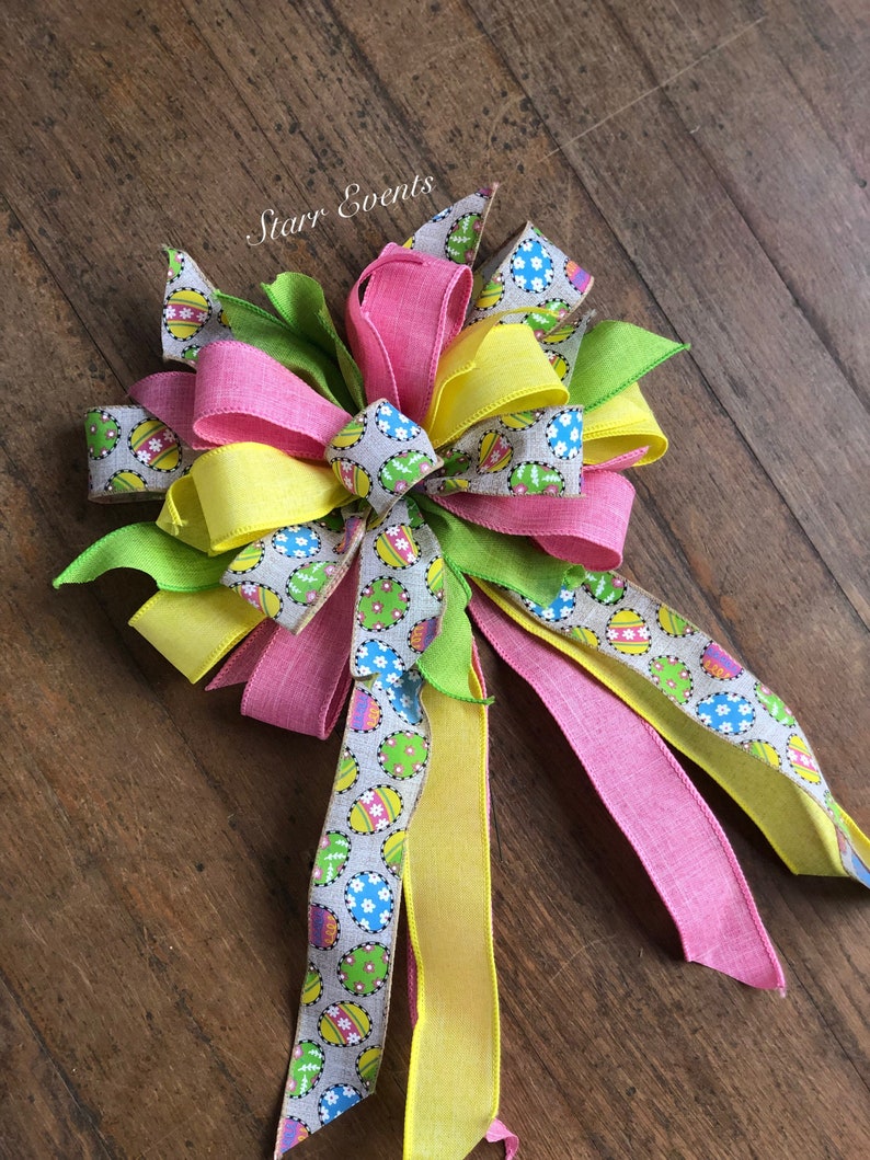 Easter Egg Easter Bow. Easter Decor. Easter Wreath Bow. Easter - Etsy