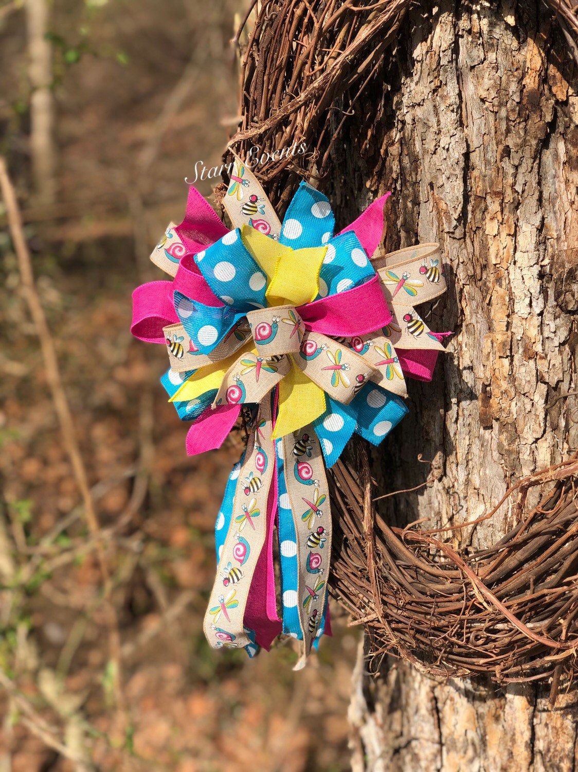 Spring Decor. Whimsical Spring Wreath Bow. Spring Decorations. - Etsy