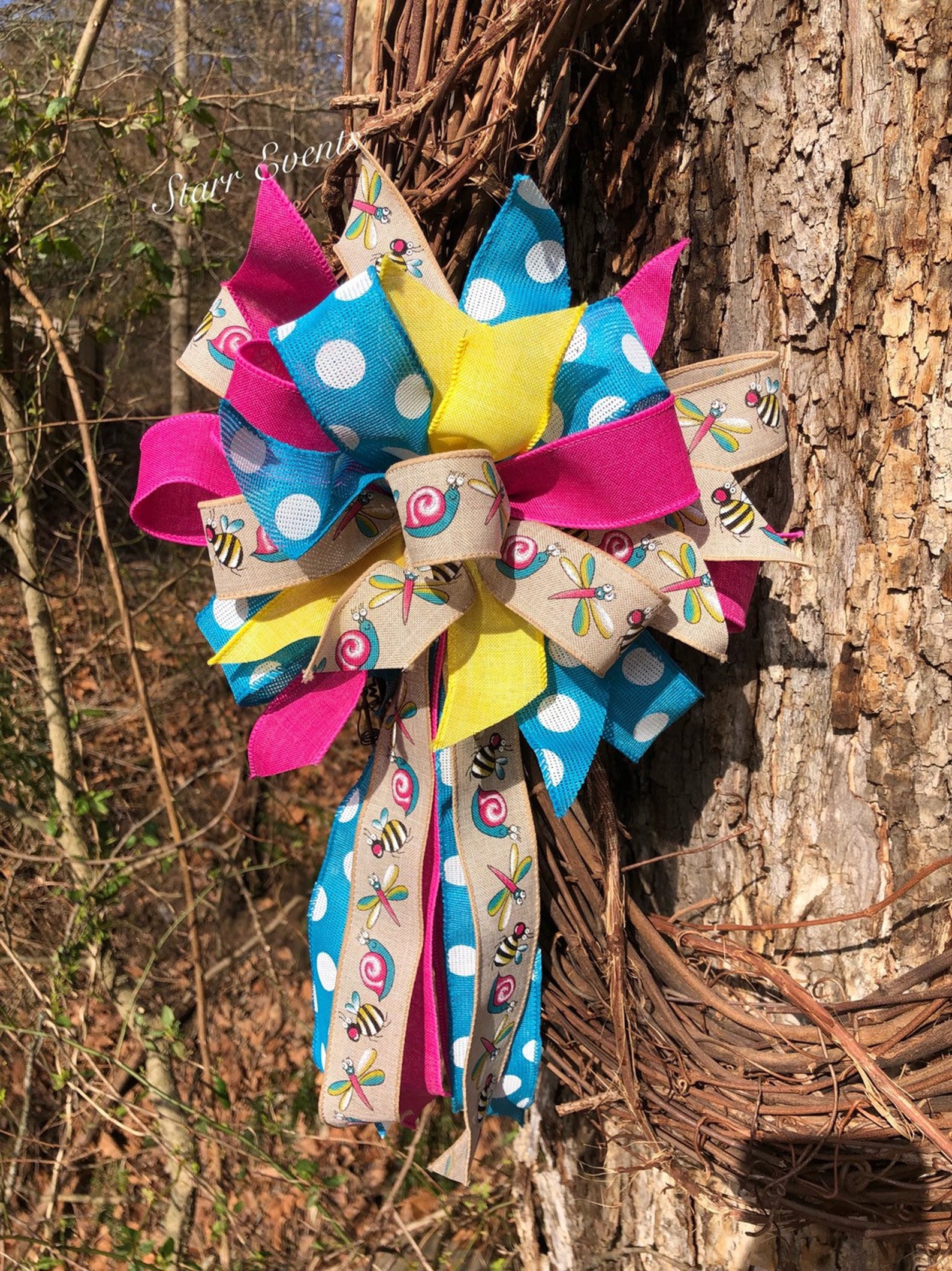 Spring Decor. Whimsical Spring Wreath Bow. Spring Decorations. Bows for ...