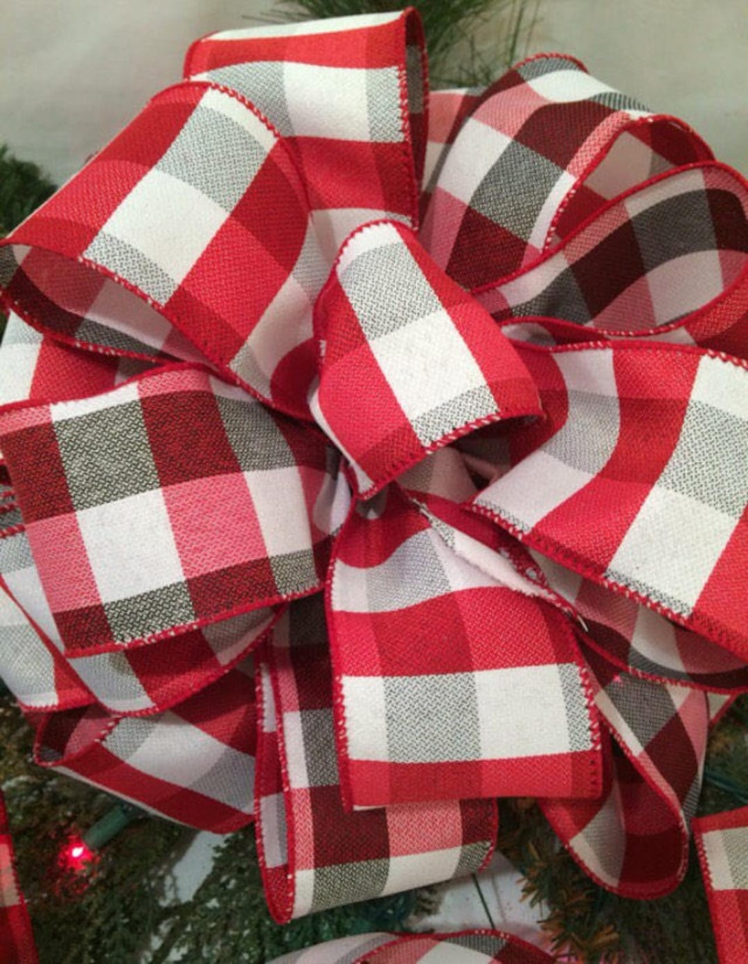 Christmas Tree Topper Large Christmas Tree Bow Christmas Decor. Rustic ...