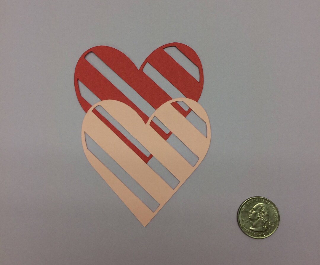 Heart Die Cuts Set of 10 Heart Cut Outs. Valentines Day Decor ...