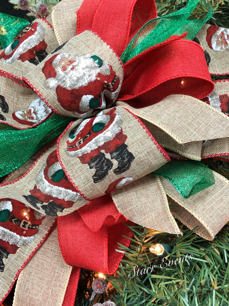 Rustic Christmas Bow Santa Christmas Wreath Bows. Rustic Christmas ...