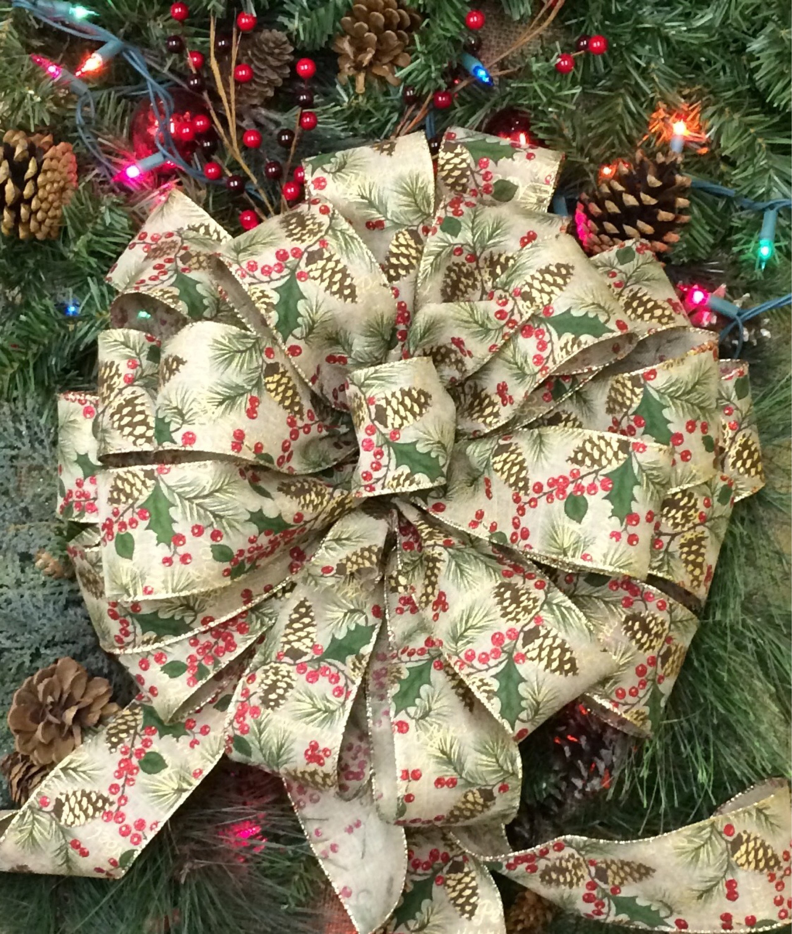 Rustic Christmas Tree Topper. Large Christmas Bows. Rustic | Etsy