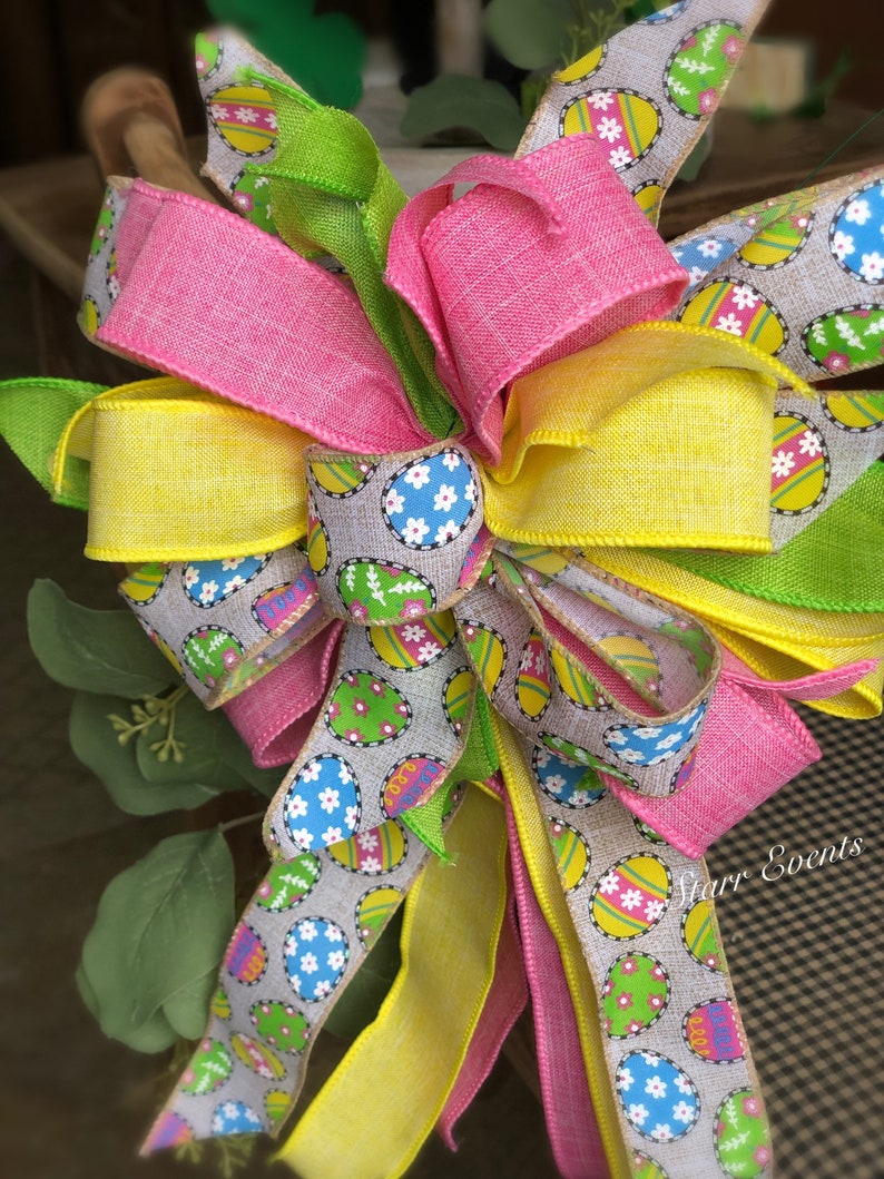 Easter Egg Easter Bow. Easter Decor. Easter Wreath Bow. Easter | Etsy