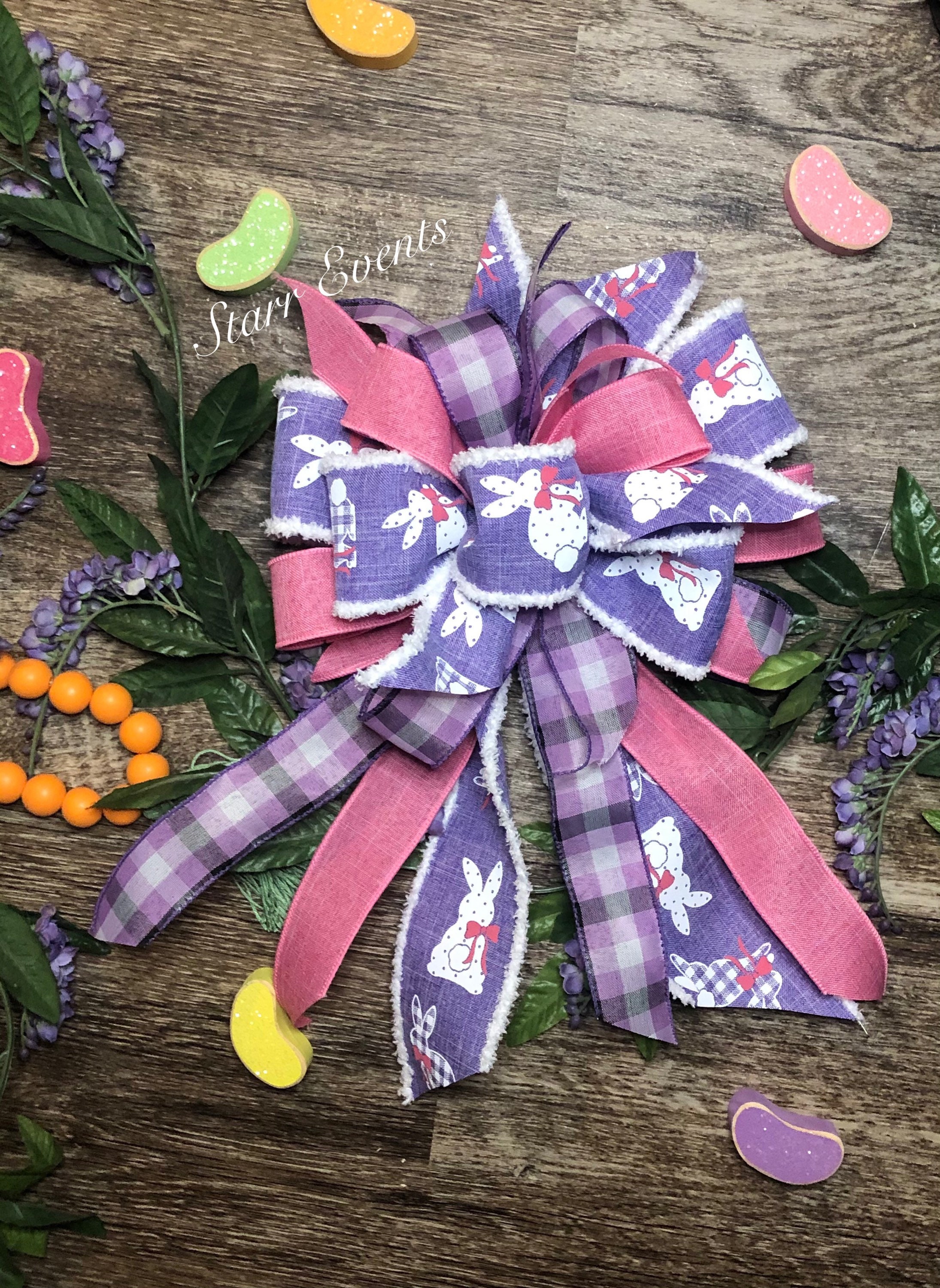 Bunny Easter Bow. Easter Decor. Easter Wreath Bow. Easter Decorations ...