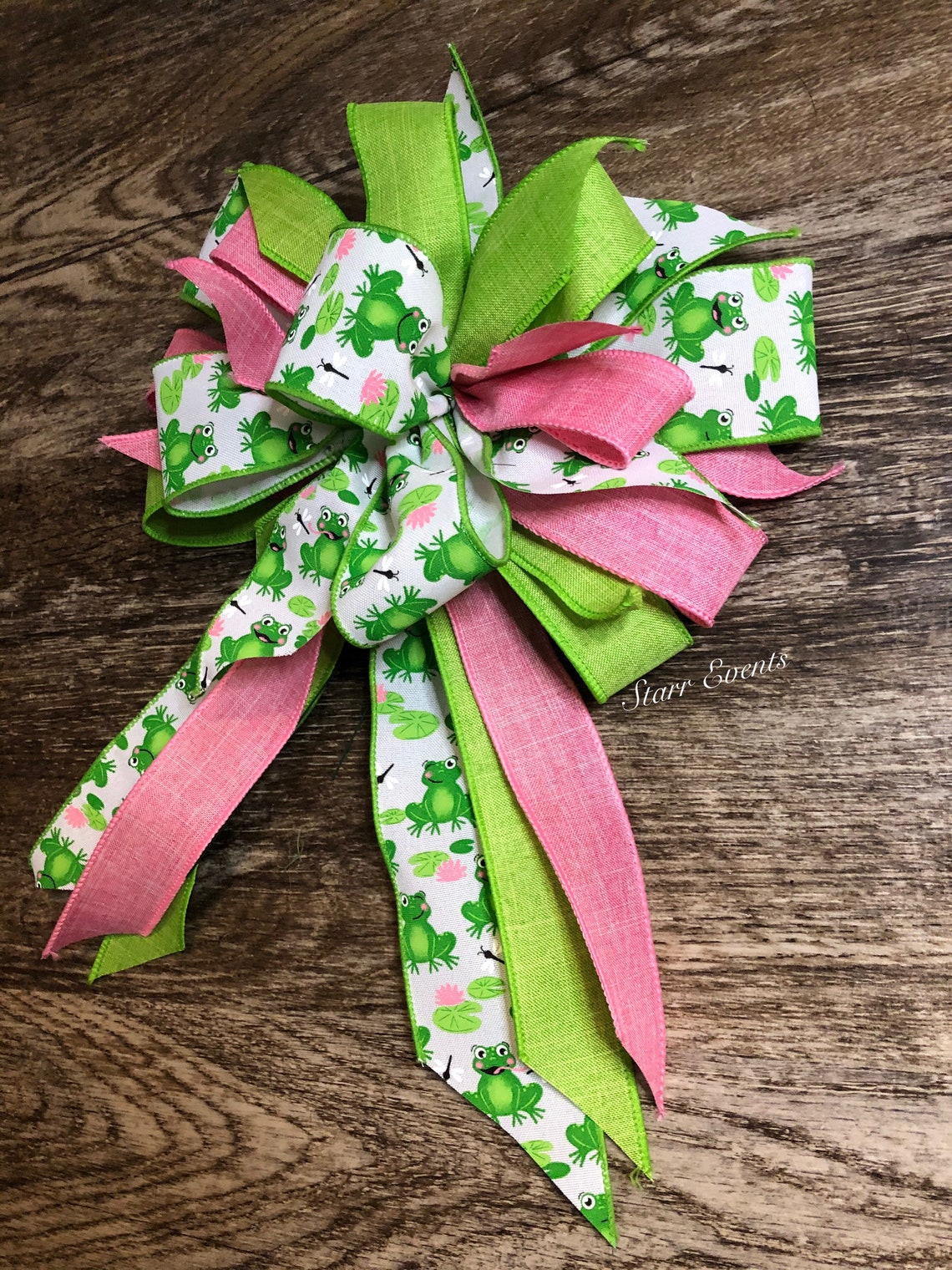 Frog Wreath Bow. Frog Ribbon. Frog Decor Summer Wreath Bow. | Etsy