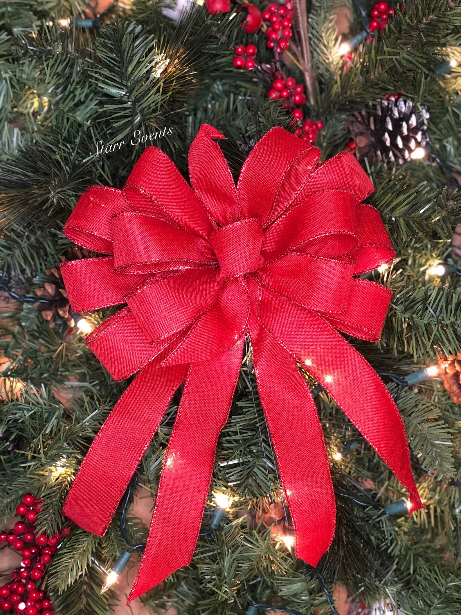 Red Christmas Bows. Christmas Wreath Bows. Rustic Christmas - Etsy