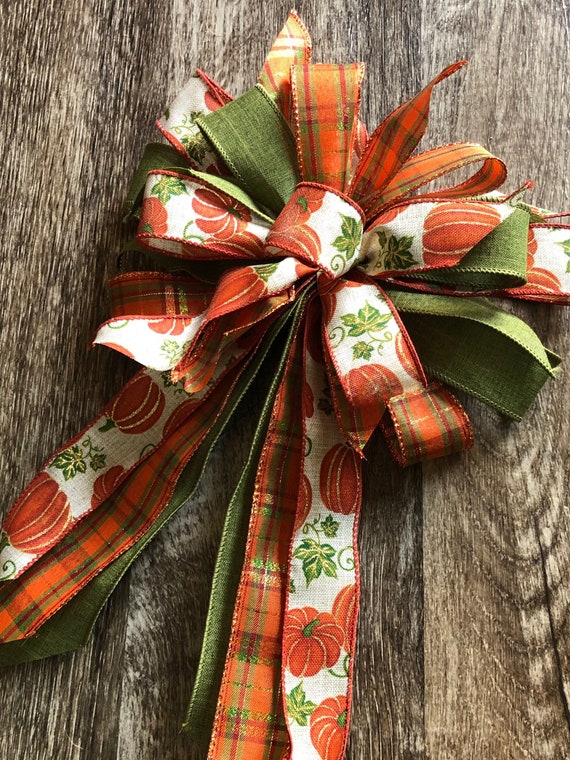 Fall Wreath Bow Bows for Wreaths Fall Bows With Pumpkins Fall - Etsy