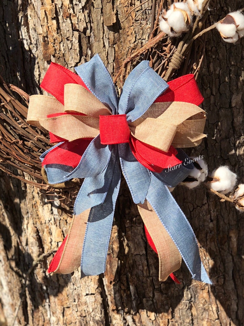 Wreath bows Rustic bows Choose your own colors See color | Etsy