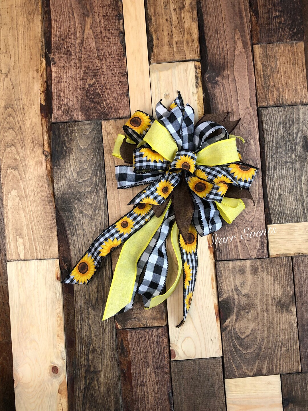 Sunflower Wreath Bow Bows for Wreaths Fall Bows With Sunflowers Fall ...
