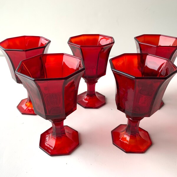 Ruby Red Glassware - Etsy