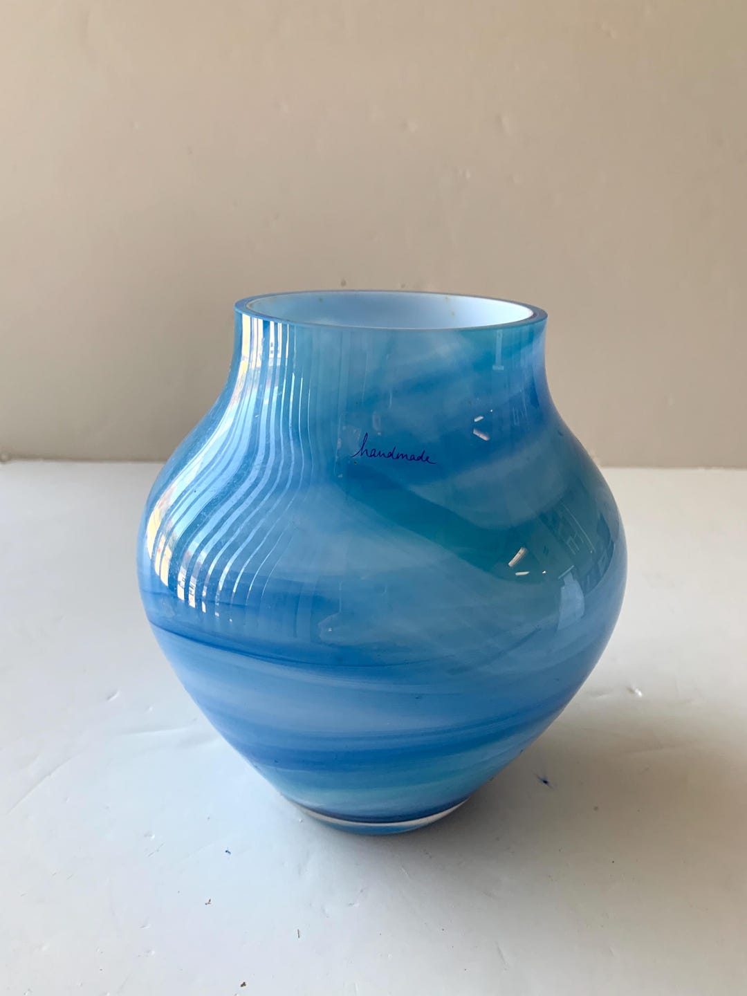 Villeroy & Boch Vintage Oronda Handmade Blue Glass Vase - Etsy