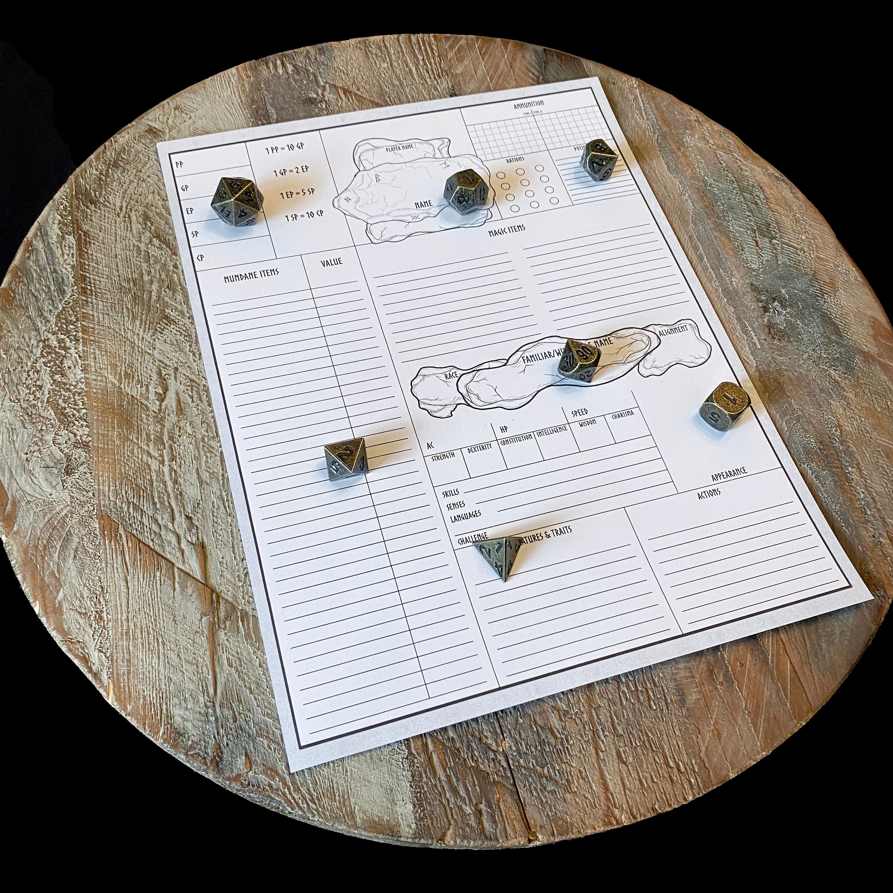 Runes Character Sheet Set D&D 5e - Etsy