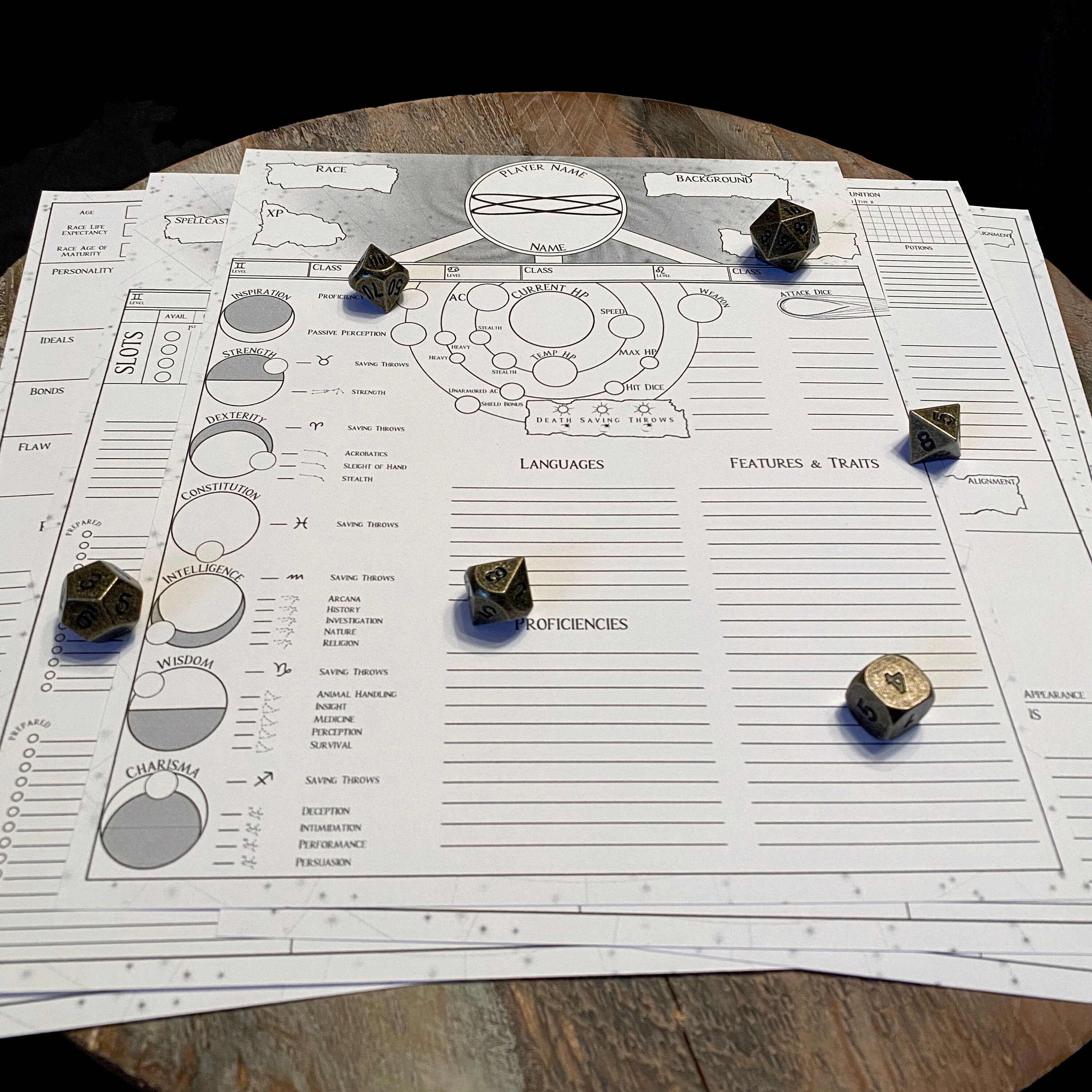 Astronomer Character Sheet Set D&D 5e Circle of the Moon Stars - Etsy ...