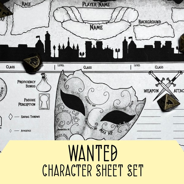 Rogue Arcane Trickster Character Sheet 5e - Etsy