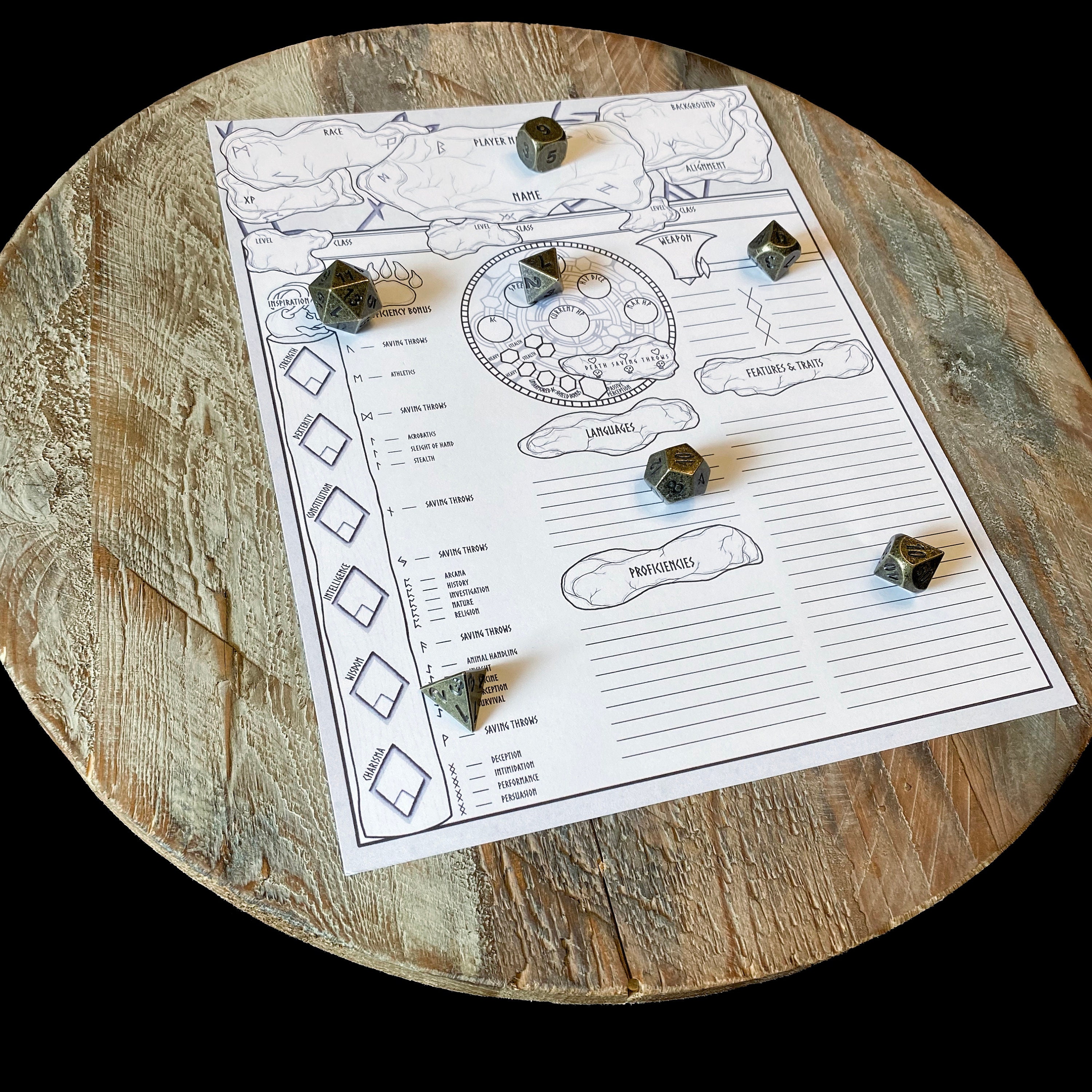 Runes Character Sheet Set D&D 5e - Etsy