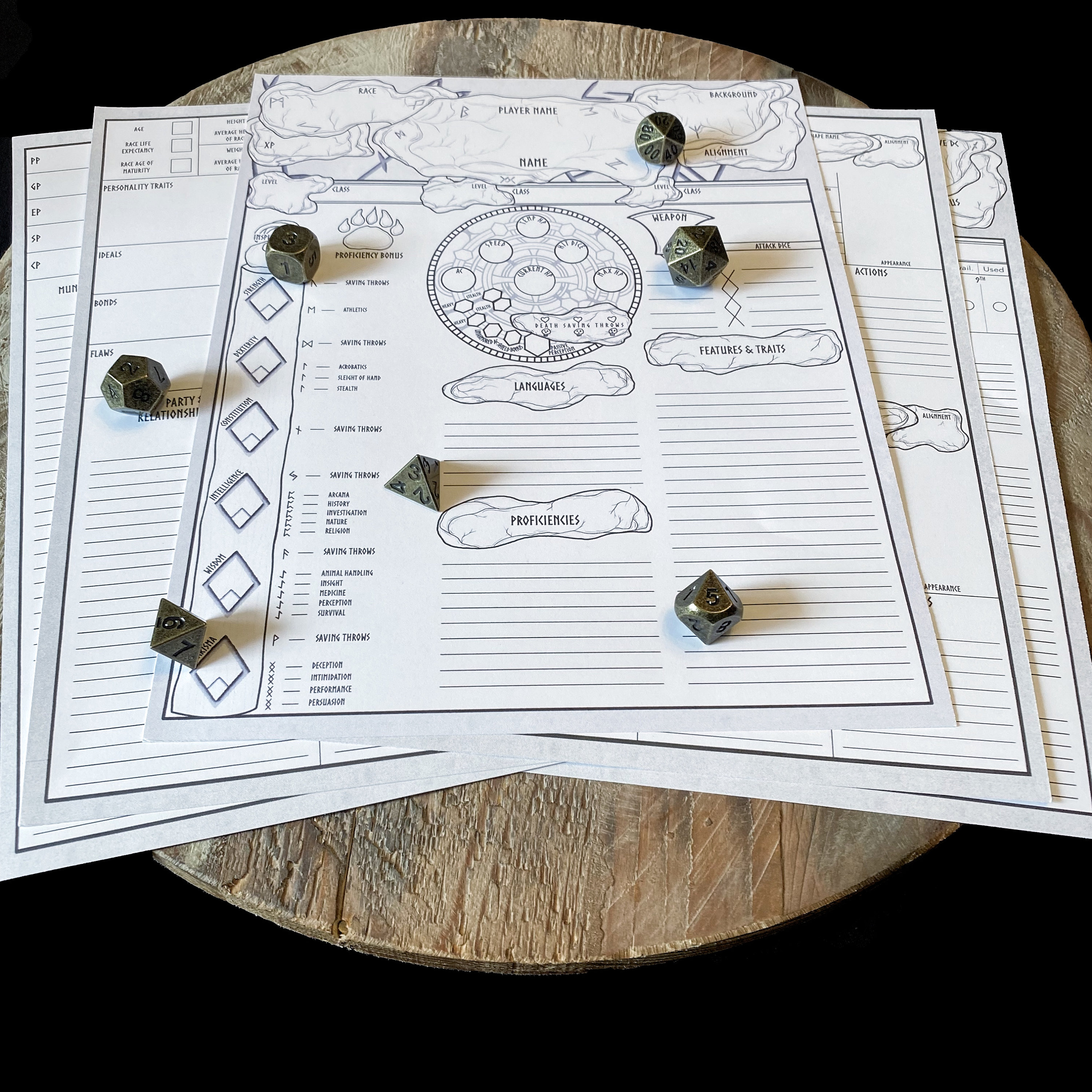 Runes Character Sheet Set D&D 5e - Etsy