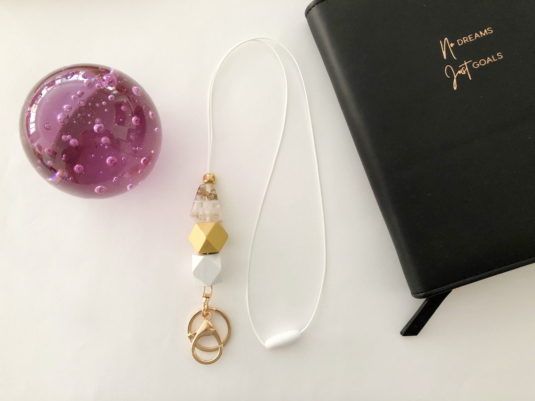 Beaded Lanyard: Resin Bead, Wood Accent, Breakaway Clasp - Etsy Australia