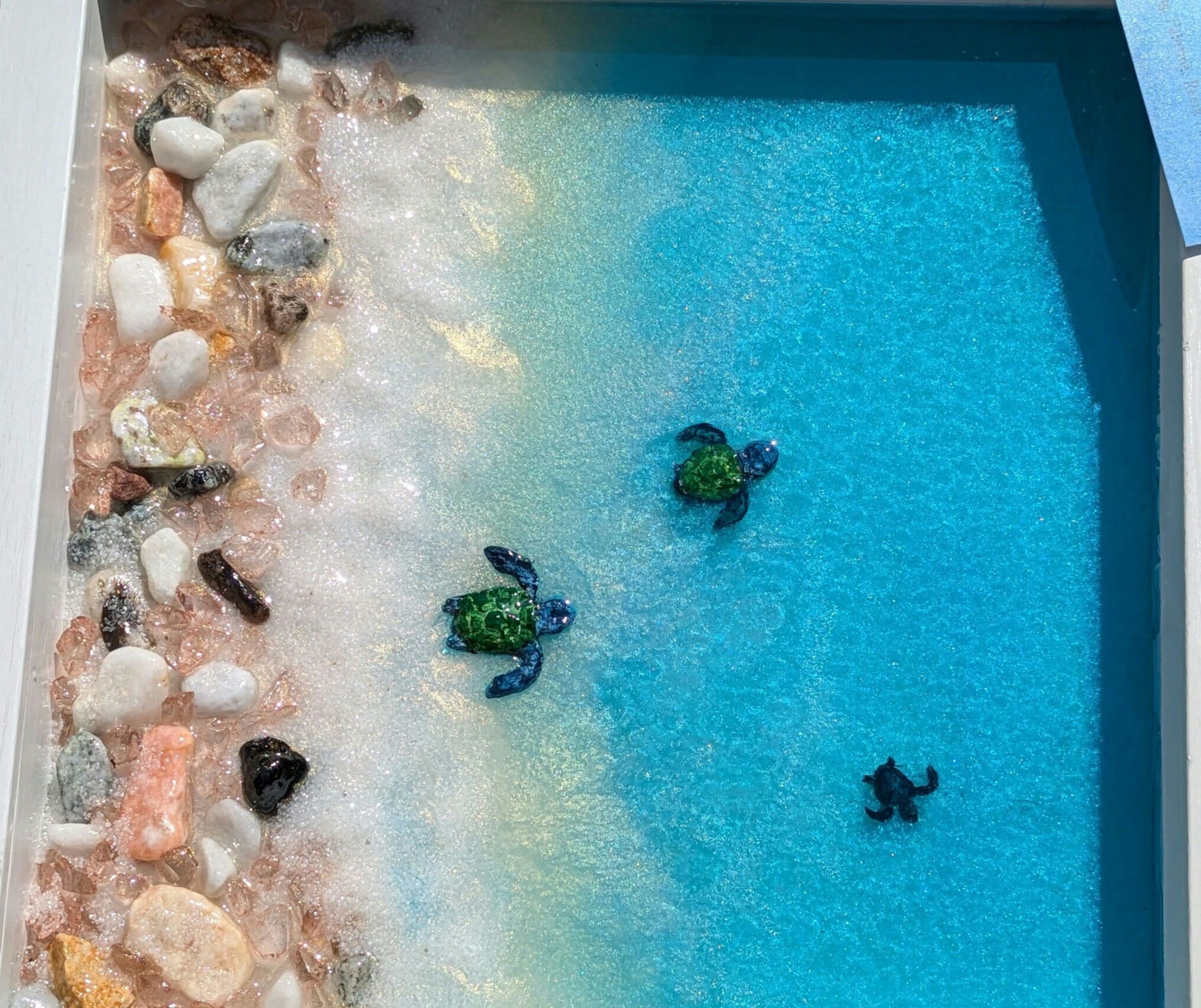 3D Turtle, Resin Encased Beach Scene - Etsy