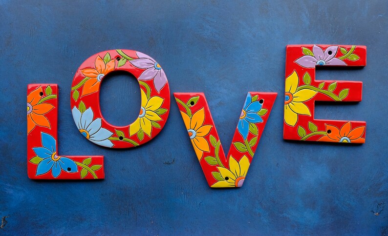 Ceramic Tile Letters Custom Name Sign or Family Ornament - Etsy