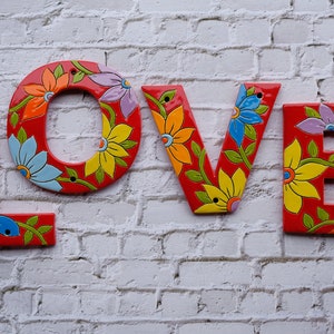 Colorful Ceramic Tiles Letter, Custom Name Sign, Personalized Gift ...