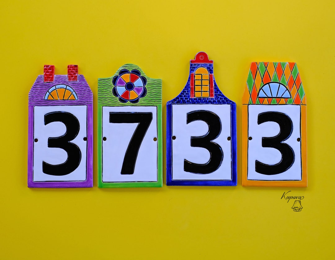 Amsterdam Houses Door Numbers, Outdoor Address Tile - Etsy