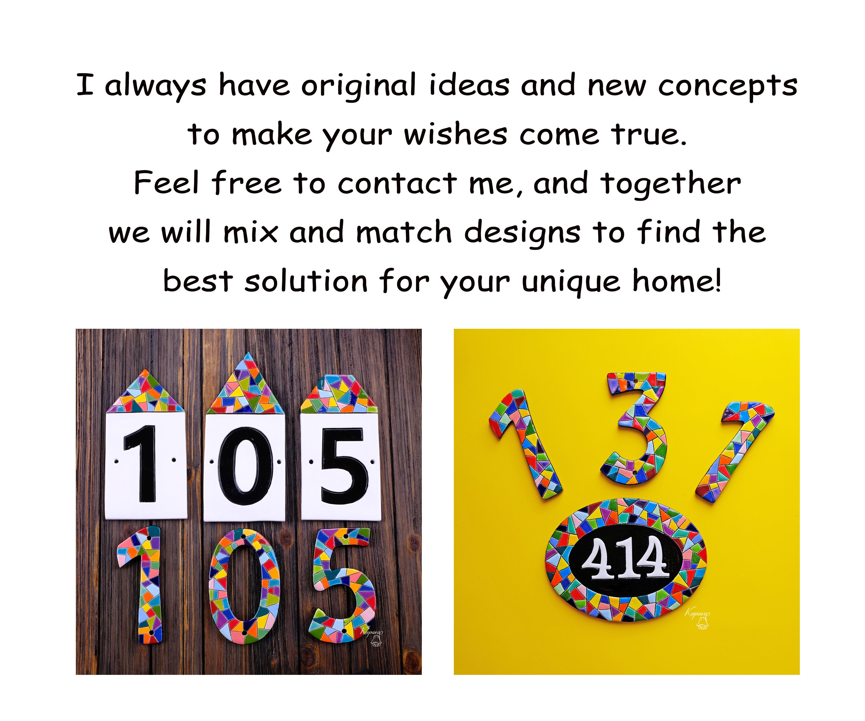 Custom Ceramic Numbers Tile Wall Hanging Blue Mosaic Tiles - Etsy Australia