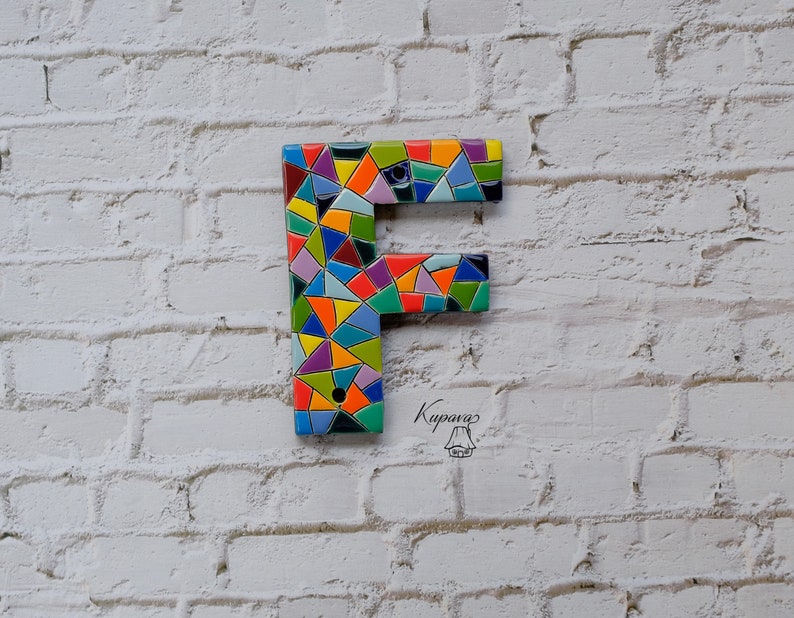 Ceramic Custom Letter Name Sign Ceramic Tile Letter C - Etsy