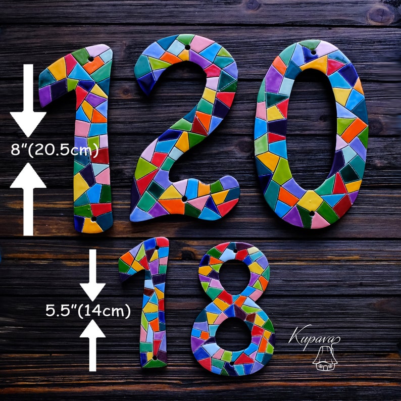 Custom Ceramic Numbers Tile Wall Hanging Blue Mosaic Tiles - Etsy Australia