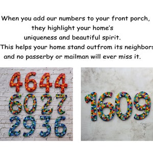Ceramic Numeral With Mosaic Ornaments, Custom Numbers Wall Decor, House ...