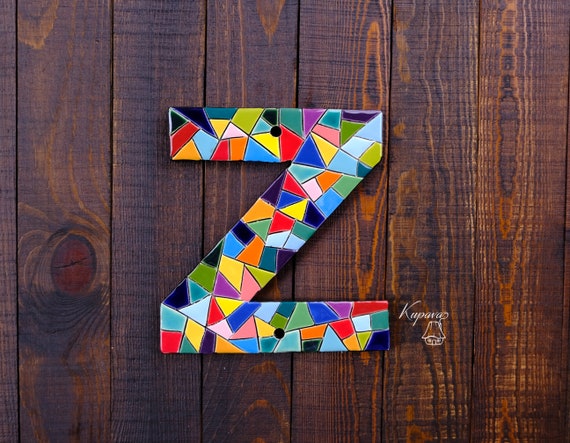 Ceramic custom letter name sign ceramic tile letter C | Etsy