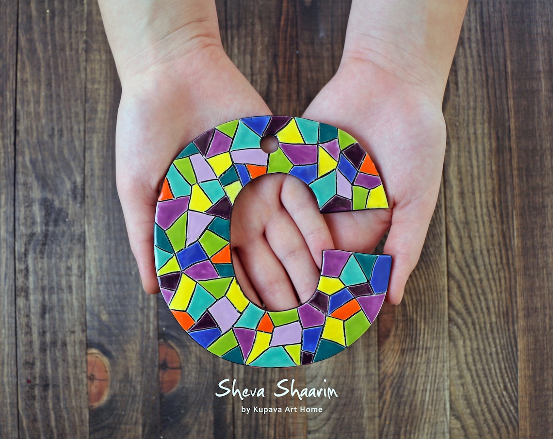 Ceramic custom letter name sign ceramic tile letter C | Etsy