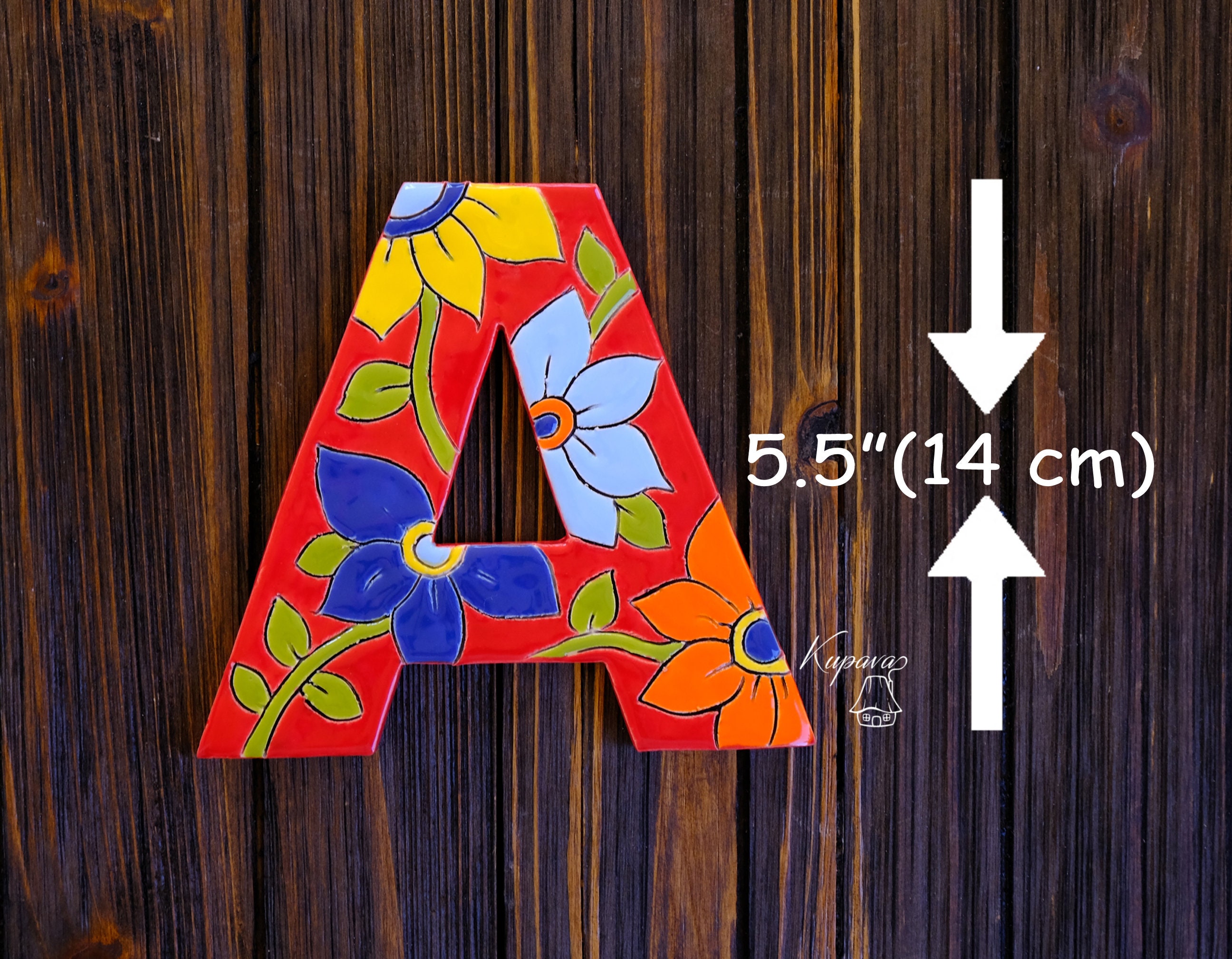 Ceramic Letter With Flower Ornaments Personalized Last Name | Etsy