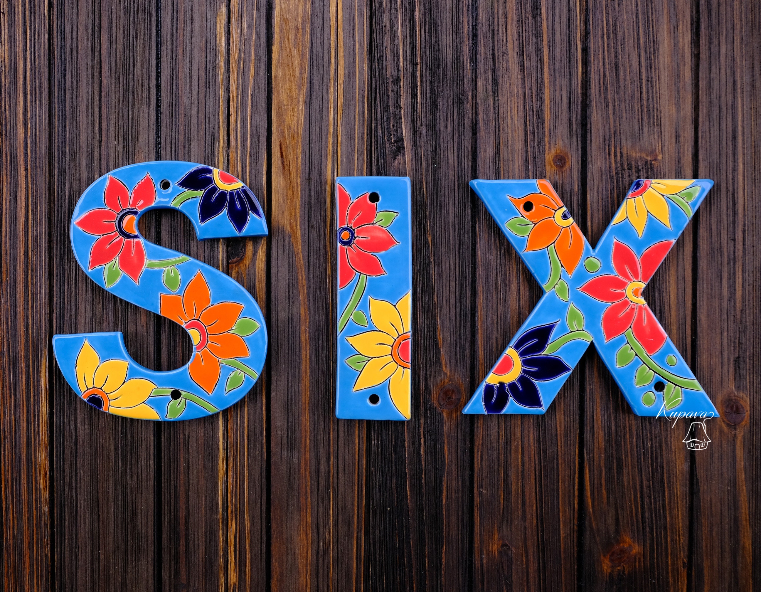 Ceramic Tile Letters, Custom Name Sign or Family Ornament, Personalized ...