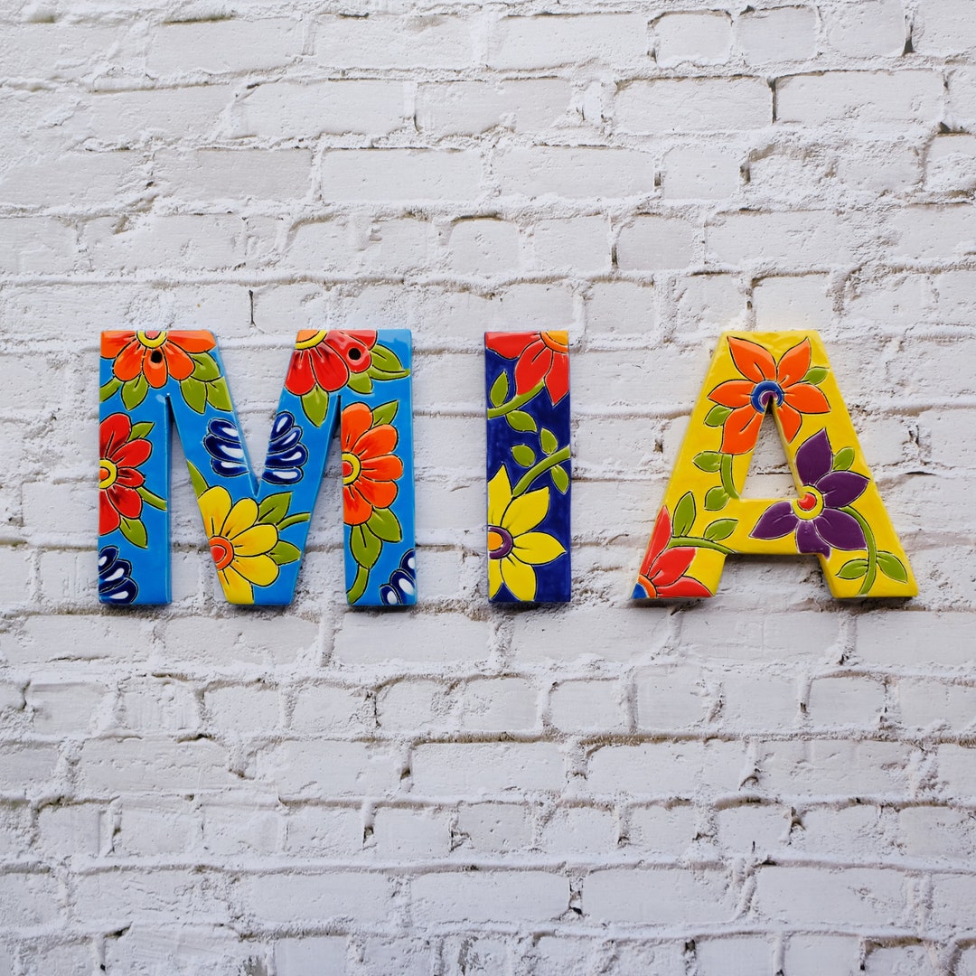 Colorful Ceramic Tiles Letter, Custom Name Sign, Personalized Gift ...
