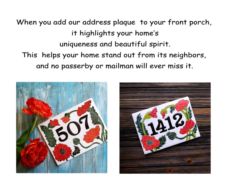 Custom Address Door Plaque Ceramics Tile House Numbers - Etsy