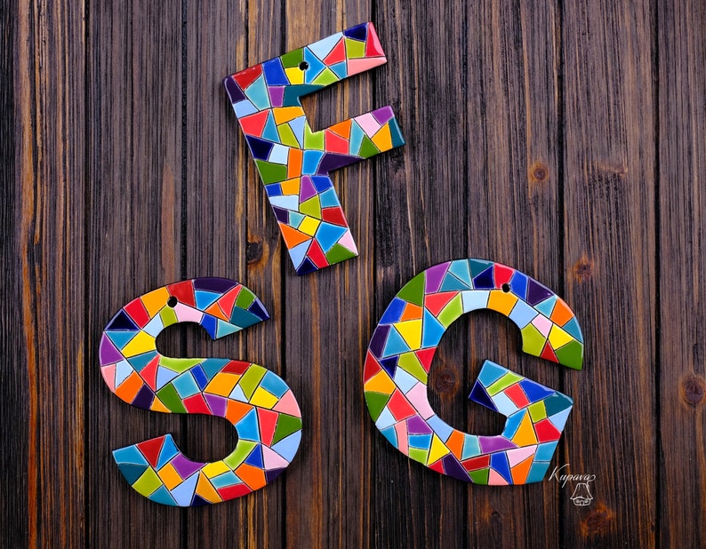 Word Tiles Ceramic Custom Letter Name Sign Mosaic Door - Etsy