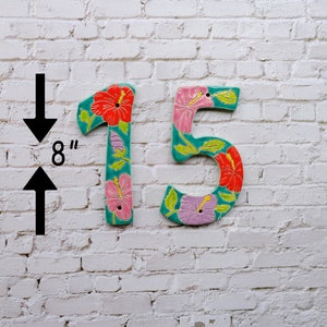 Tropical Custom Tile House Numbers, Hawaiian Hibiscus Flower ...