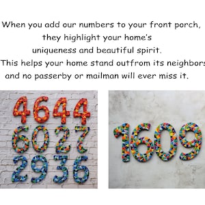 Custom Ceramic Numbers Tile Wall Hanging, Blue Mosaic Tiles Wall Decor ...