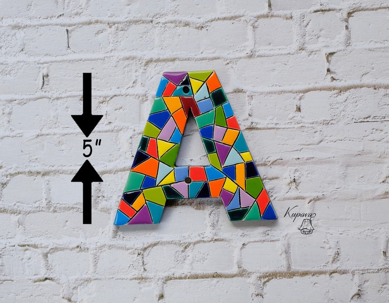 Custom Mosaic Ceramic Letters Wall Decor Ornament - Etsy