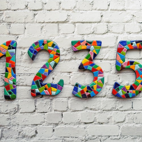 Custom Mosaic Ceramic Tile House Numbers. Custom Made to - Etsy