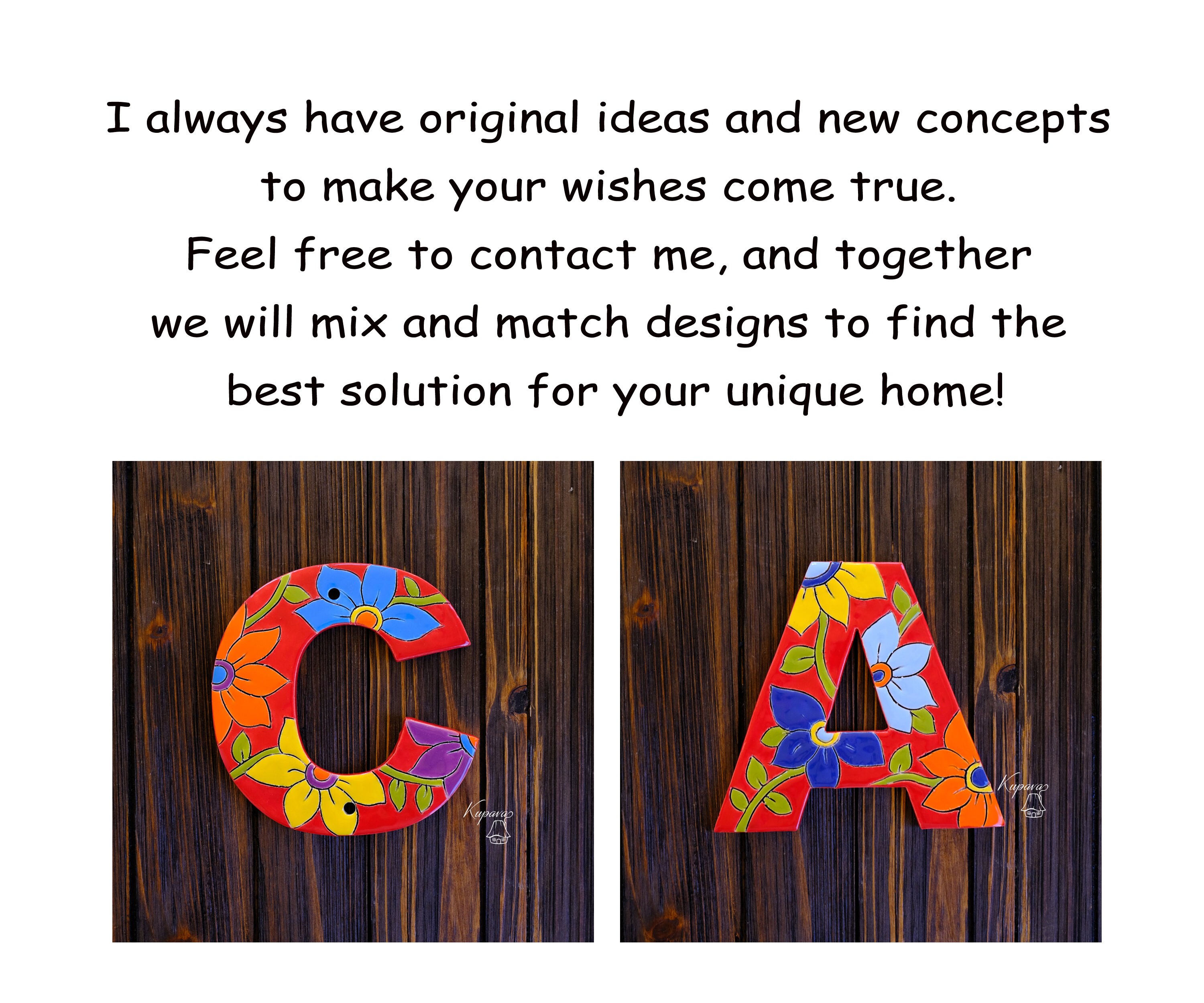 Ceramic Tile Letters, Custom Name Sign or Family Ornament, Personalized ...